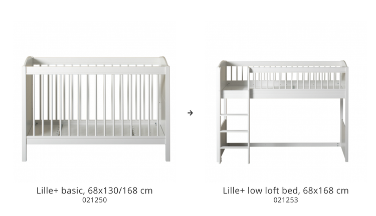Seaside Lille+ basic to low loft bed conversion kit | Oliver Furniture ...